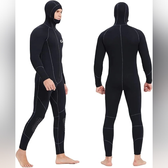 Yon Sub | Swim | Yon Sub Black Neoprene Front Zip Full Body Hood Scuba ...